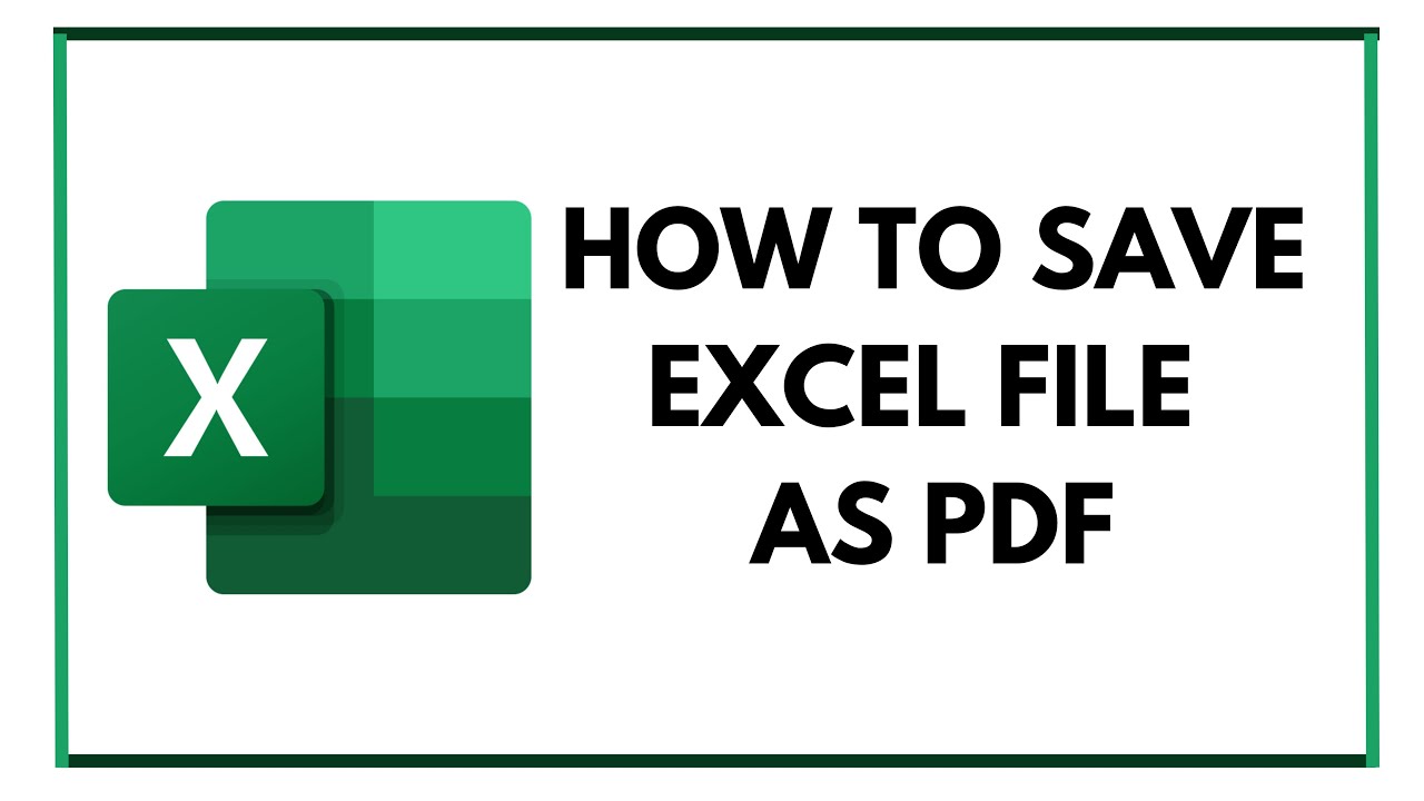 How to save excel file as pdf - YouTube