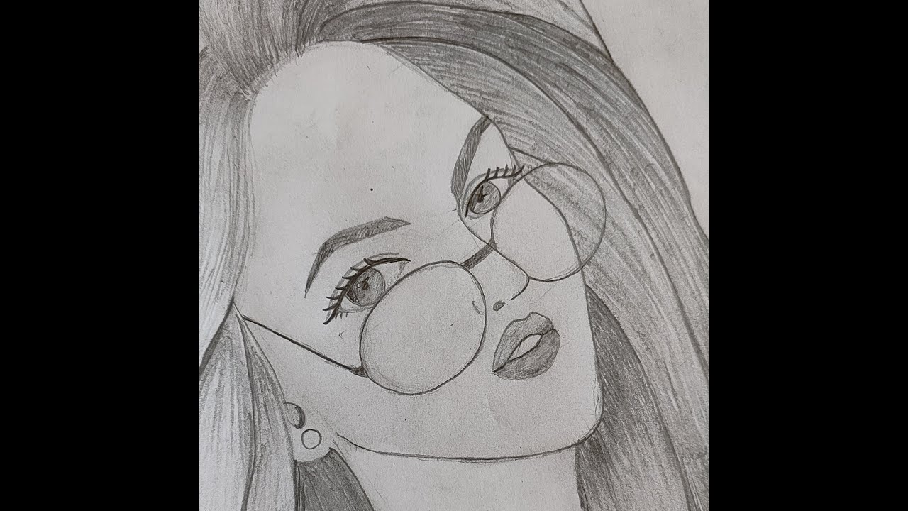 How to draw a girl with specs - YouTube