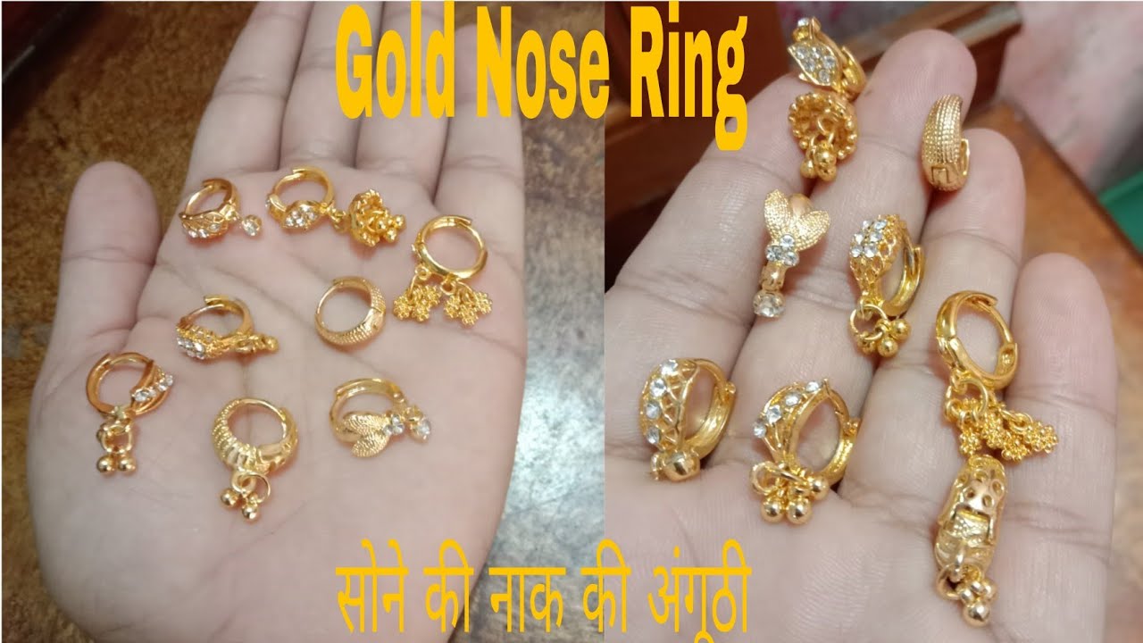 Nose Ring New Gold Nose Ring designs for girls/Nose studs with dangle ...