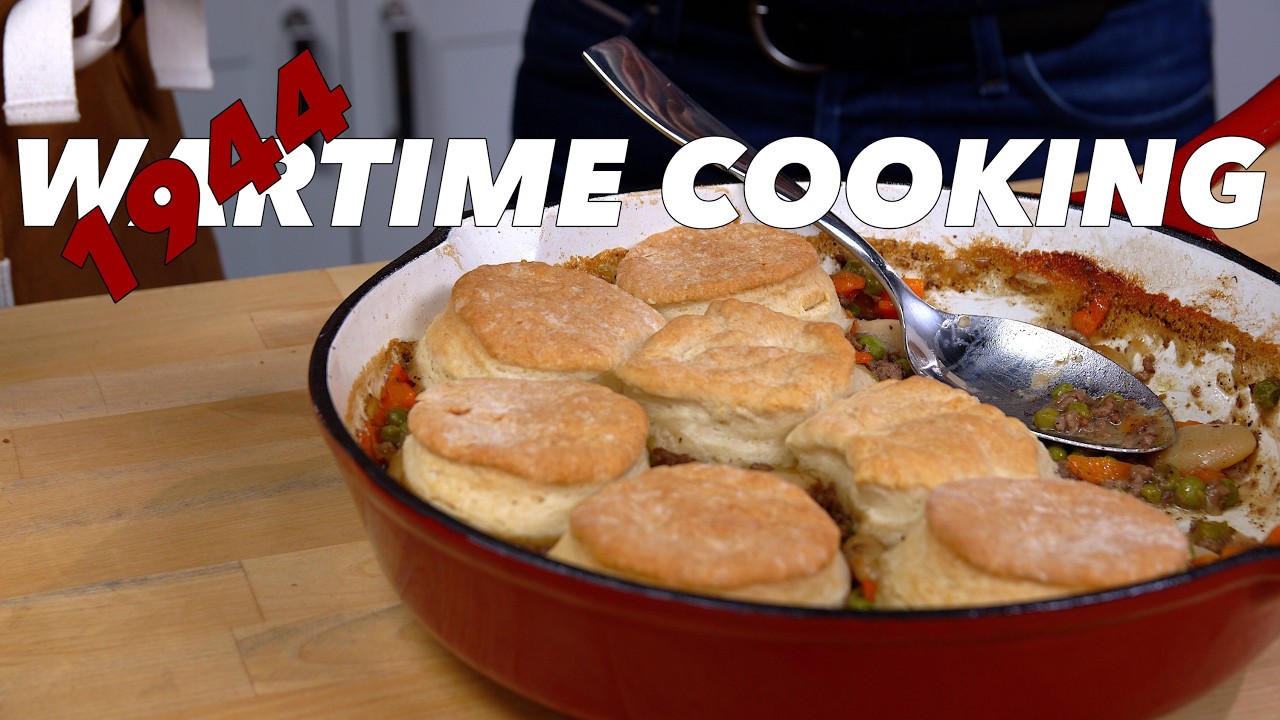 Re-Upload WW2 Wartime Cooking: Meat Pie With Biscuit Crown Recipe - YouTube