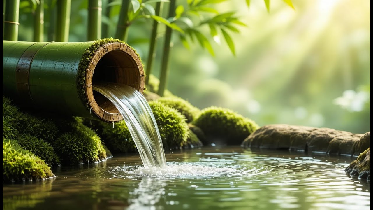 Calming Zen Garden Bamboo Water Stream 🍃 Peaceful Nature Sounds for ...