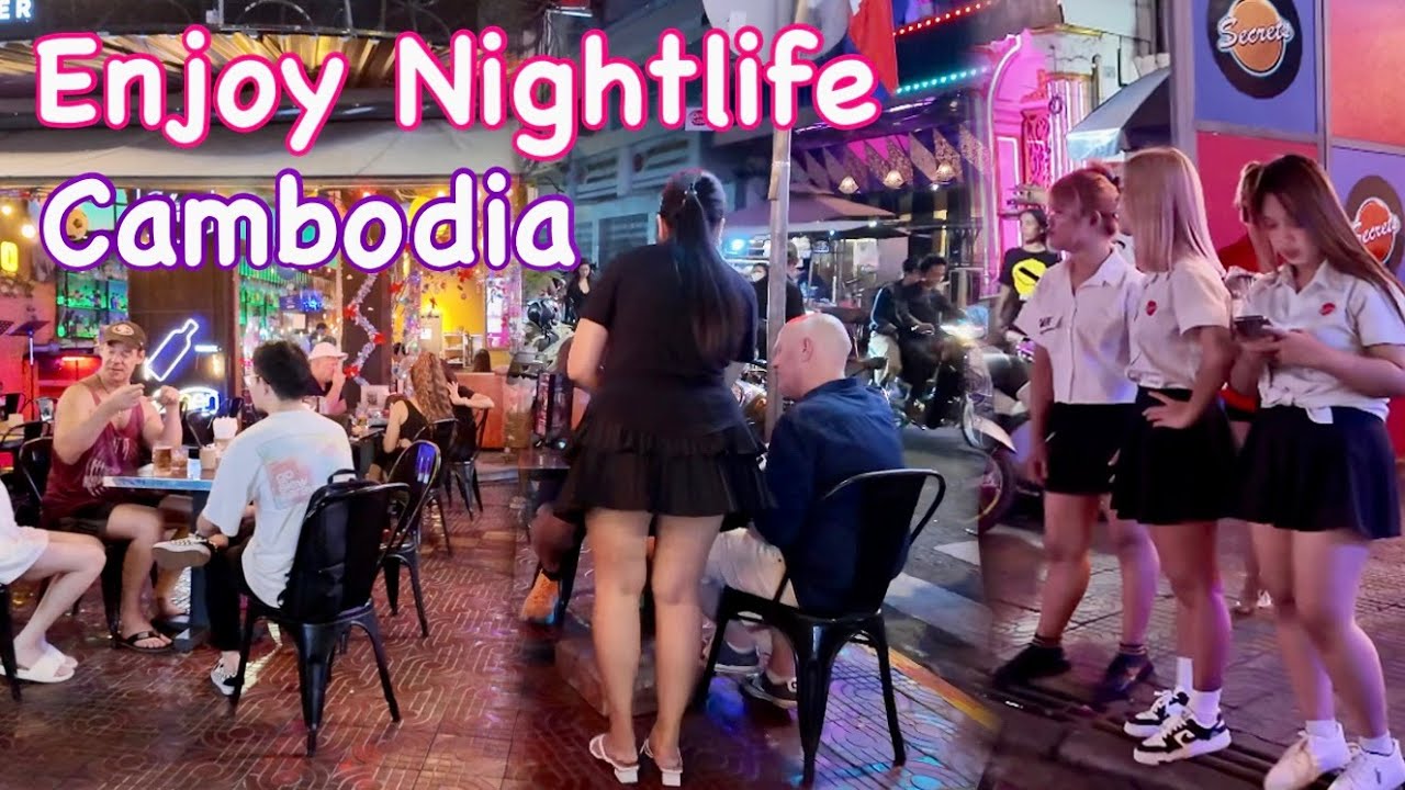 Cambodia Nightlife Phnom Penh Street 136 Walking Tour [4K Tour] - YouTube