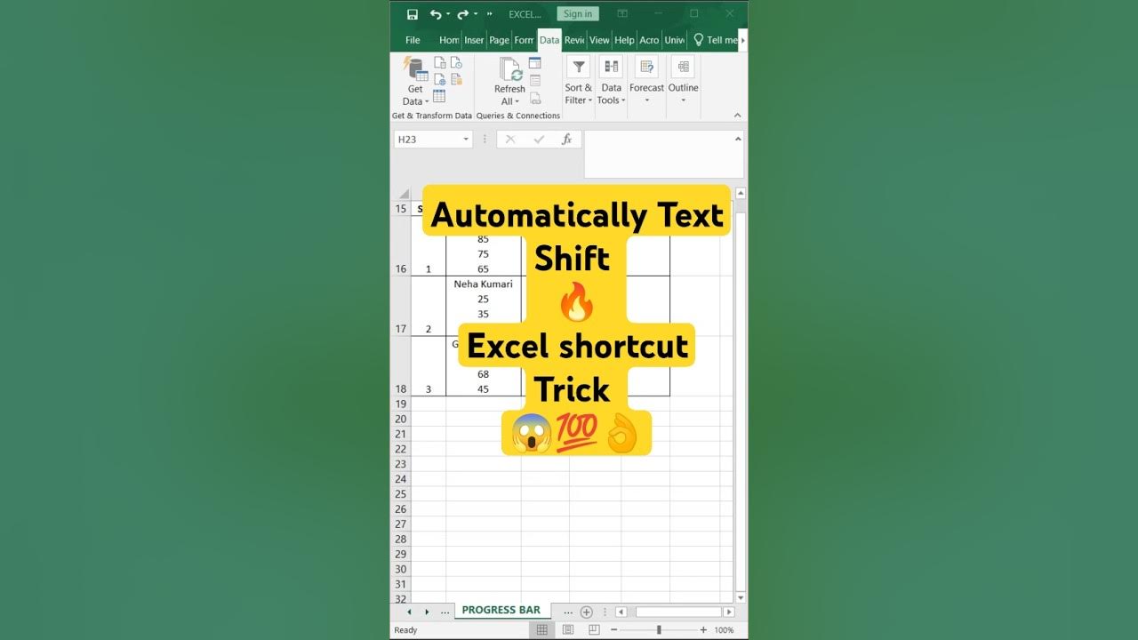 Unique Text Shift #excel #excelformula #exceltips #excelgyan #exceltricks #excelguru #excel ...