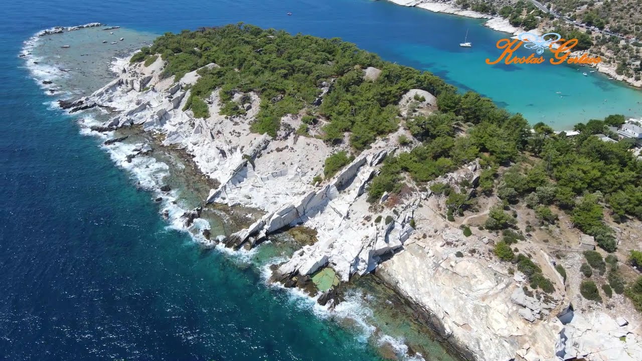 ΑΡΧΑΙΟ ΛΑΤΟΜΕΙΟ ΜΑΡΜΑΡΩΝ, ΑΛΥΚΗ ΘΑΣΟΥ (DRONE). ALYKI ANCIENT MARBLE ...