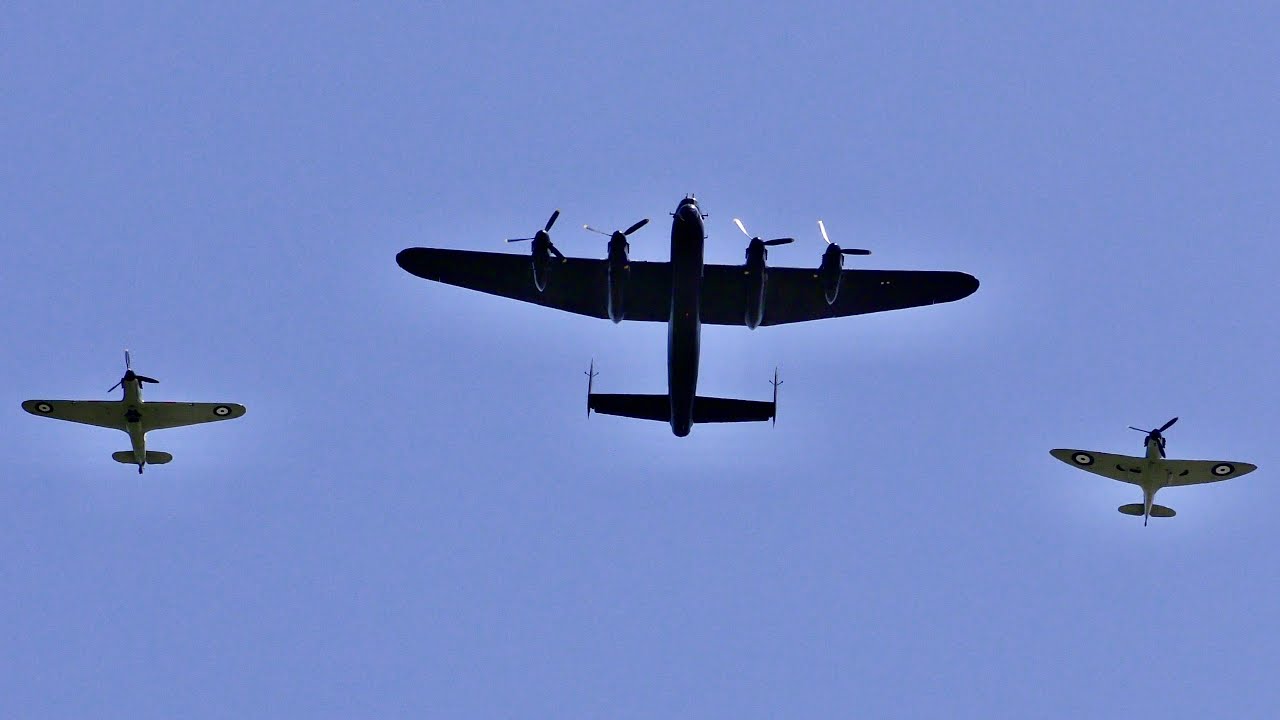BBMF Flypast & Arrival at Liverpool Airport | Avro Lancaster, Hawker ...