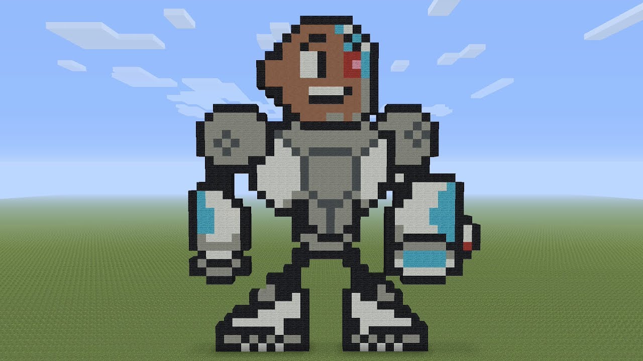 Minecraft Pixel Art - Teen Titans Go! Cyborg - YouTube
