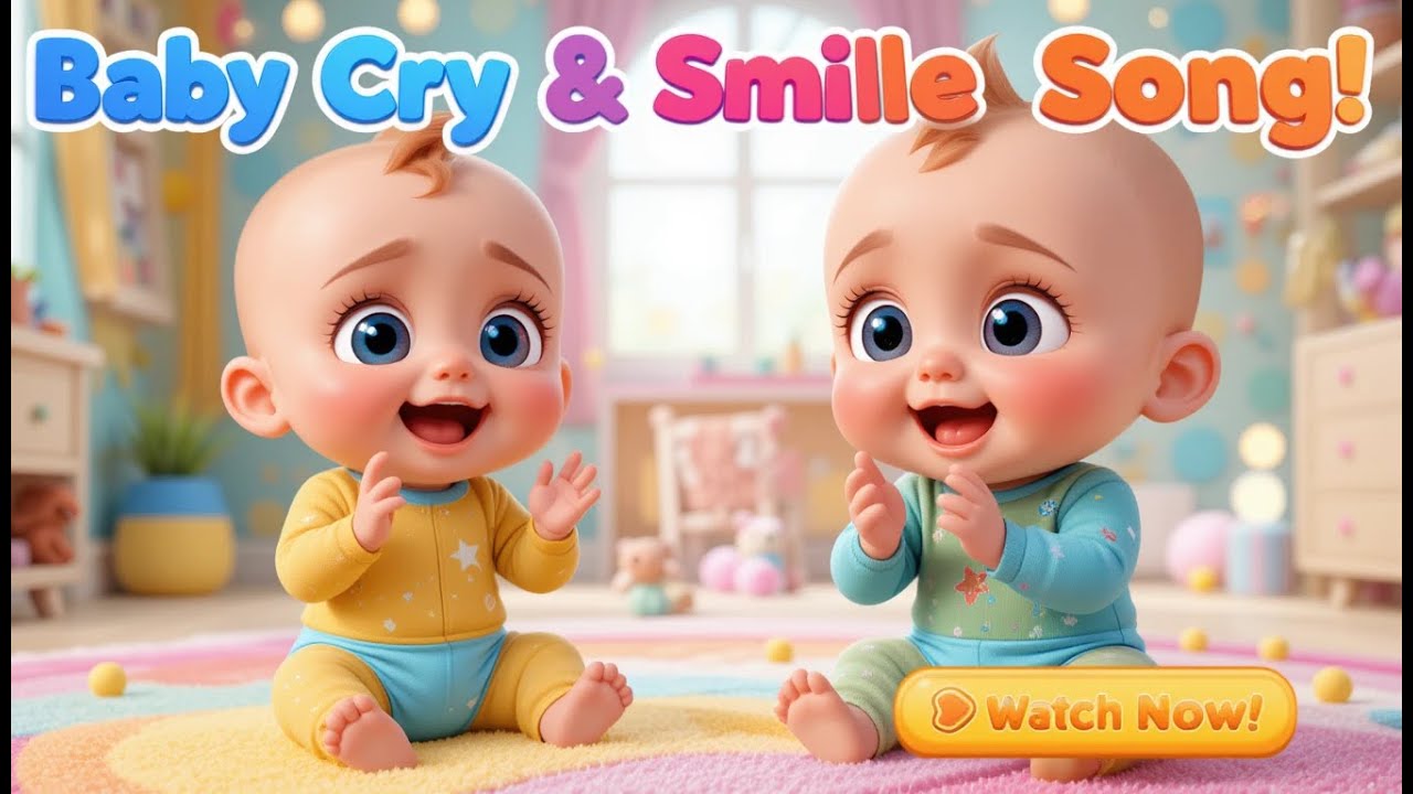 "Baby Cry & Smile Song | Fun Nursery Rhyme for Kids | Laugh, Clap ...