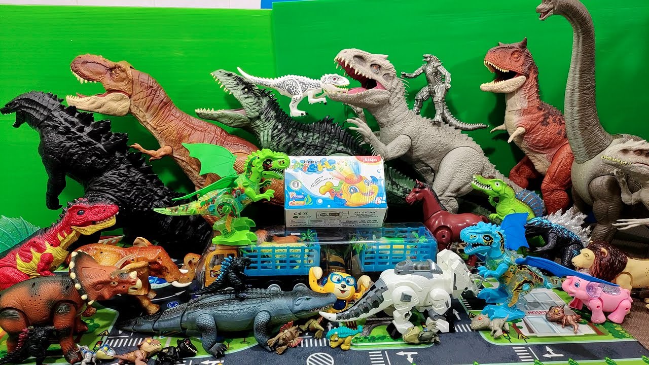 wow!! unbox review lovely cow and dinosaur jurassic world T rex ...
