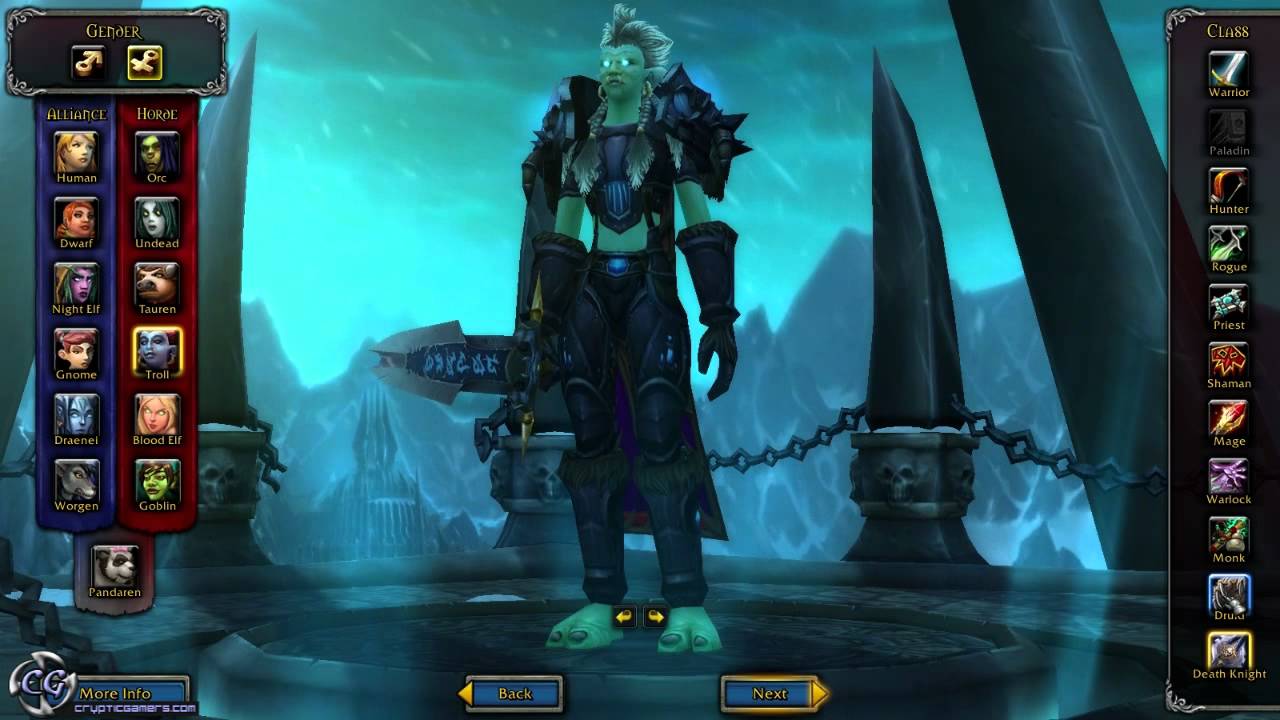 WoW - Mists of Pandaria Beta - Part 1 - Class Creation Screen(s) - YouTube