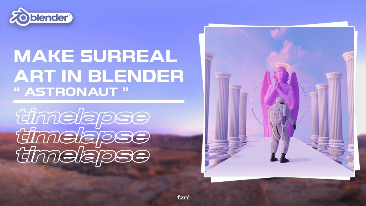 Timelapse make surreal art in Blender "Astronaut" - Blender 2.90 - YouTube