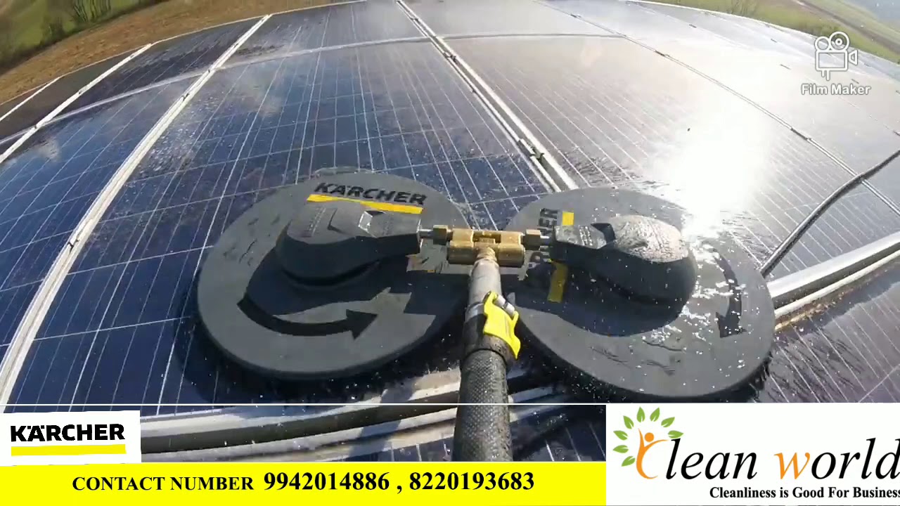 Solar panel cleaning machine - YouTube