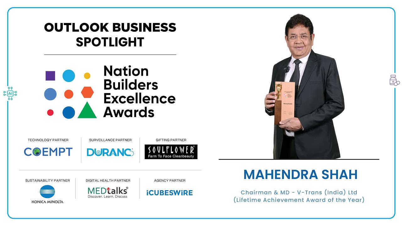Mahendra Shah, Chairman & MD, V-Trans (India) Ltd, Lifetime Achievement ...