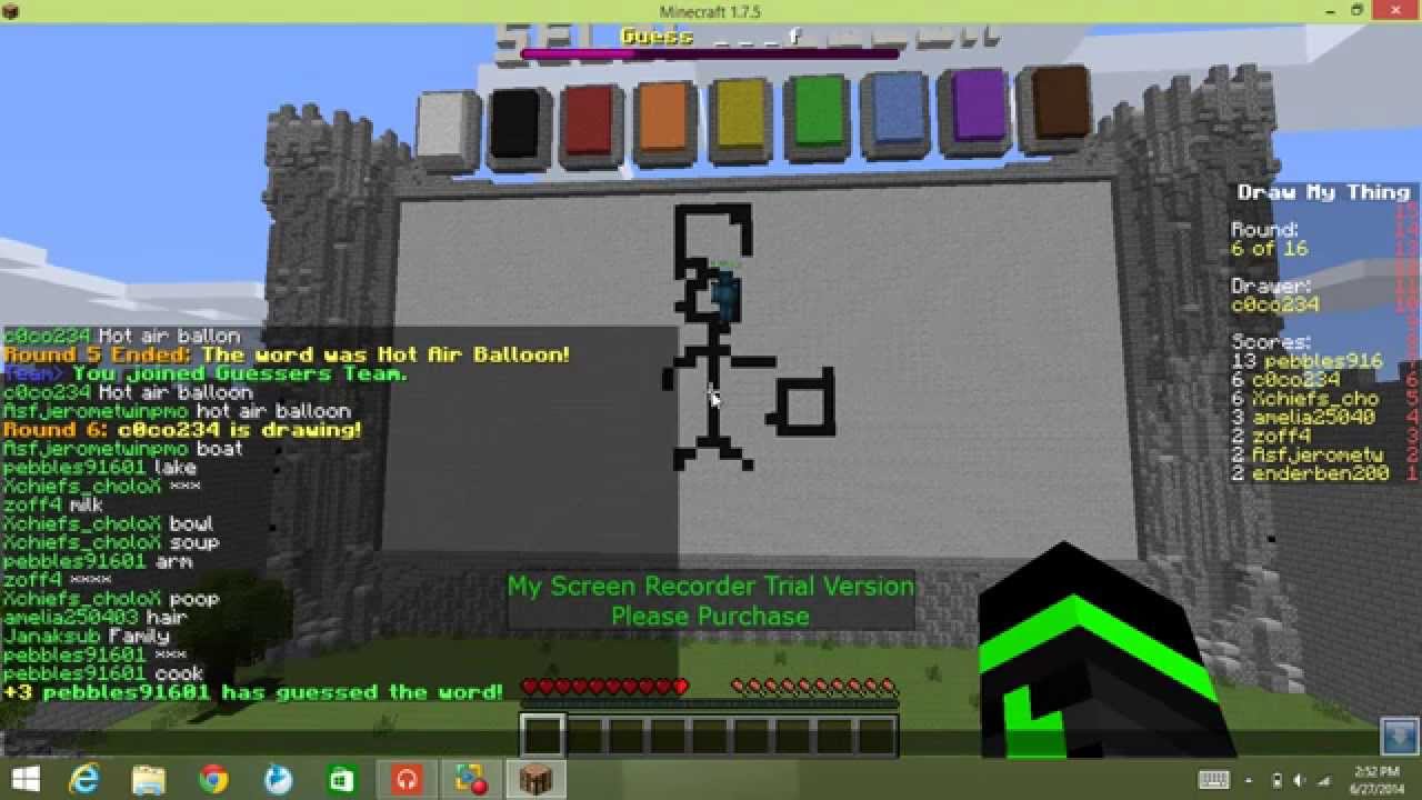 Minecraft: mineplex draw my thing - YouTube