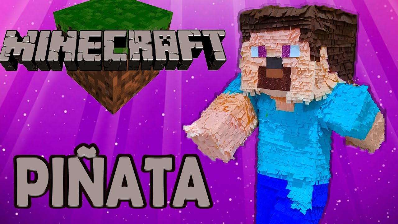 Piñata de Minecraft de cartón fácil Steve - YouTube