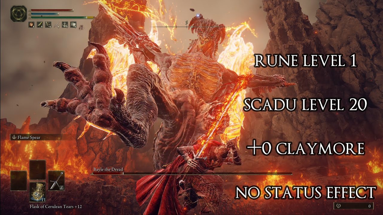Bayle the Dread - Rune Level 1, +0 Claymore, No Status, Scadu Blessing 20 - YouTube