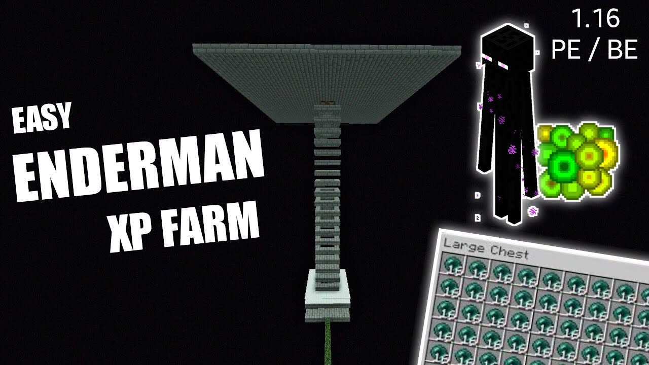 EASY ENDERMAN XP FARM IN MINECRAFT 1.16 PE / BEDROCK EDITION [ MCPE PS4 ...