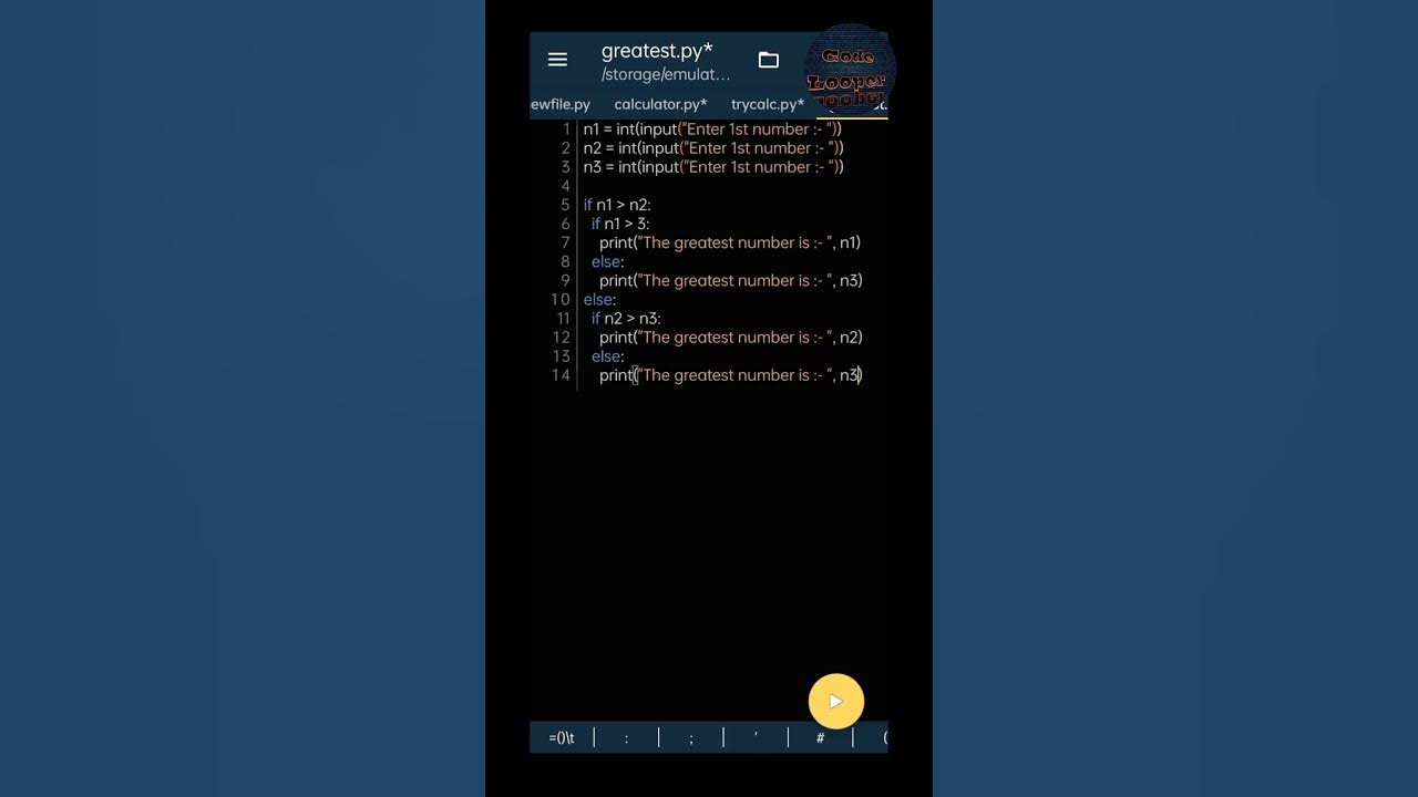 Finding Greatest Number Using Python Shorts Pythontutorial Coding Pythonprogramming Youtube
