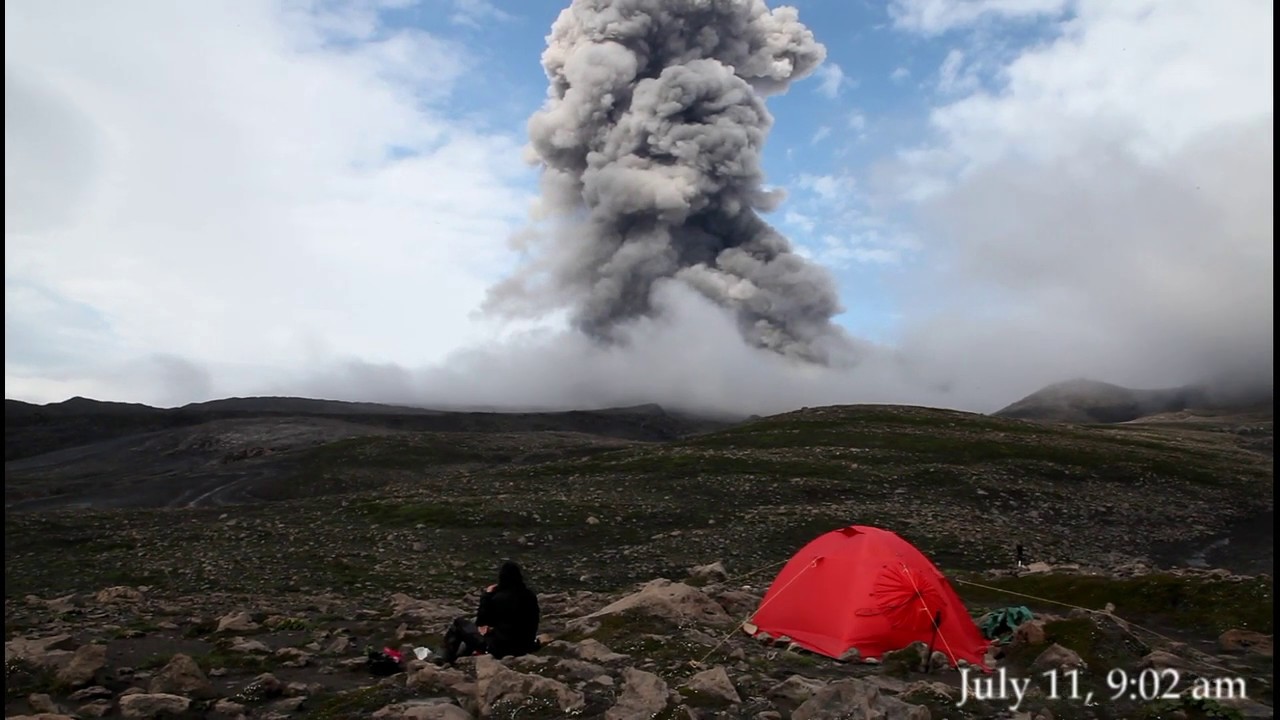 Activity of Ebeko volcano, Paramushir island, July 2019 - YouTube