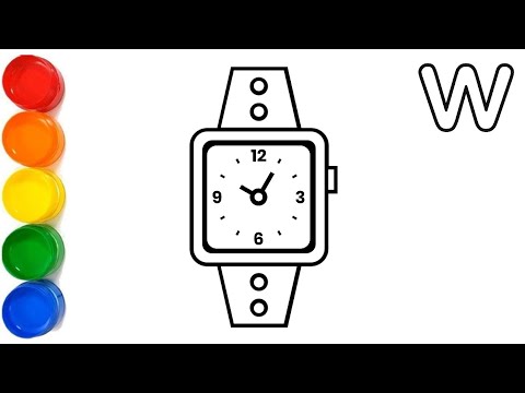 How to draw and color watch| wrist watch| for kids and toddlers. - YouTube