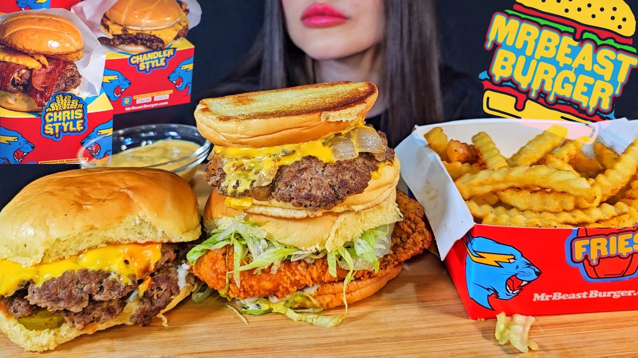 MR BEAST BURGERS & FRIES | FAST FOOD | EATING ASMR MUKBANG - YouTube