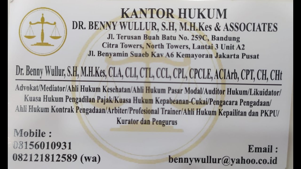 Penjelasan Dr. Benny Wullur, SH., M.H.Kes terkait persoalan pada KSP ...