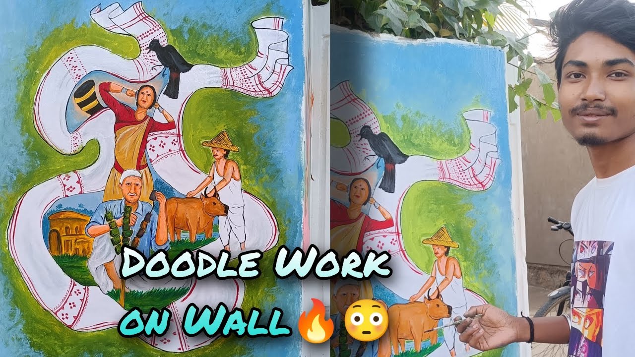 Assam Ka Culture banaya Doodle work method use karke 🔥🔥 || Doodle work ...