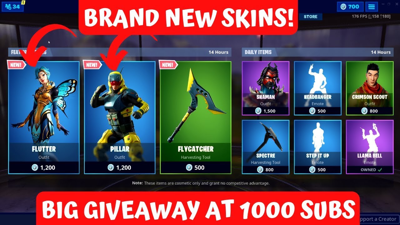 BRAND NEW Flutter & Pillar Skins! Fortnite Item Shop July 14, 2019 ...