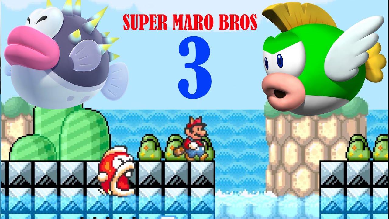 Playing Super Mario Bros Getting Chased By a Massive Fish! - YouTube