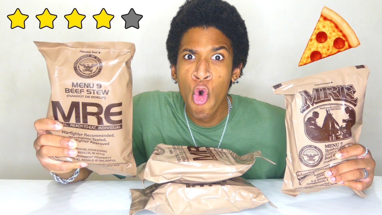American Eating MRE Military Meals For a Day! - YouTube