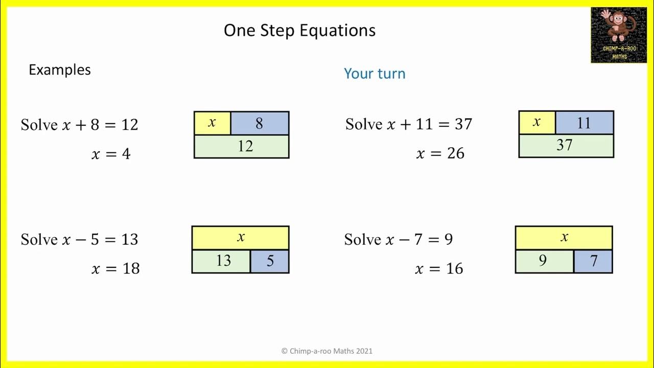 Solving linear equations - one step equations - YouTube