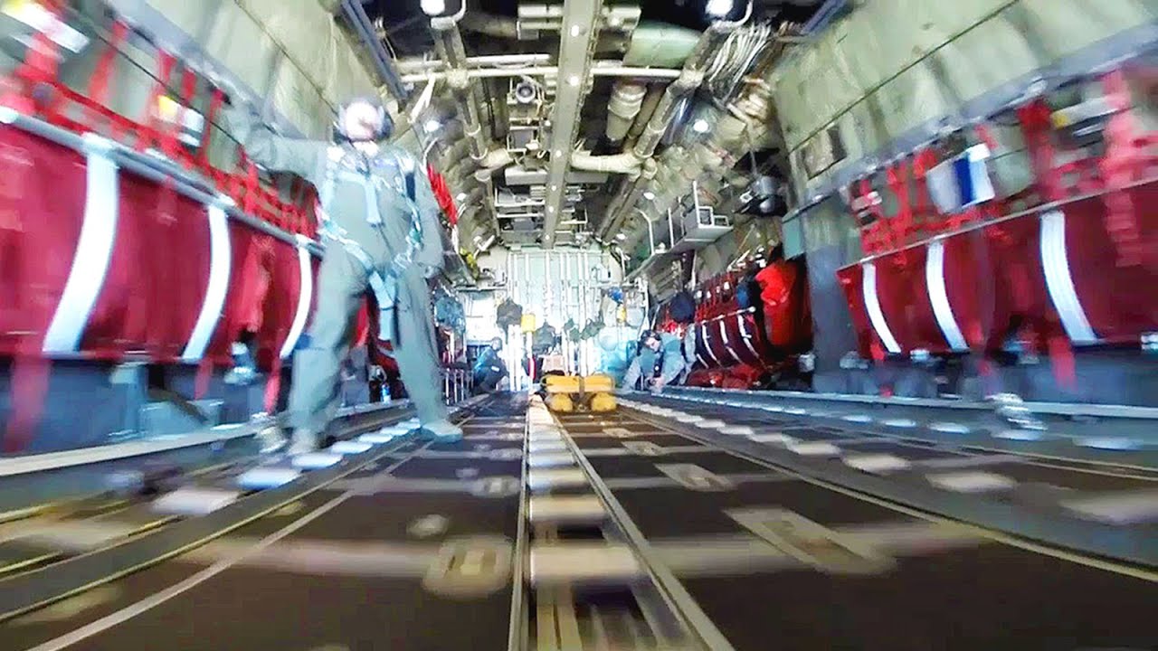 C-130 Airdrops Heavy Load At Incredible Speed - YouTube