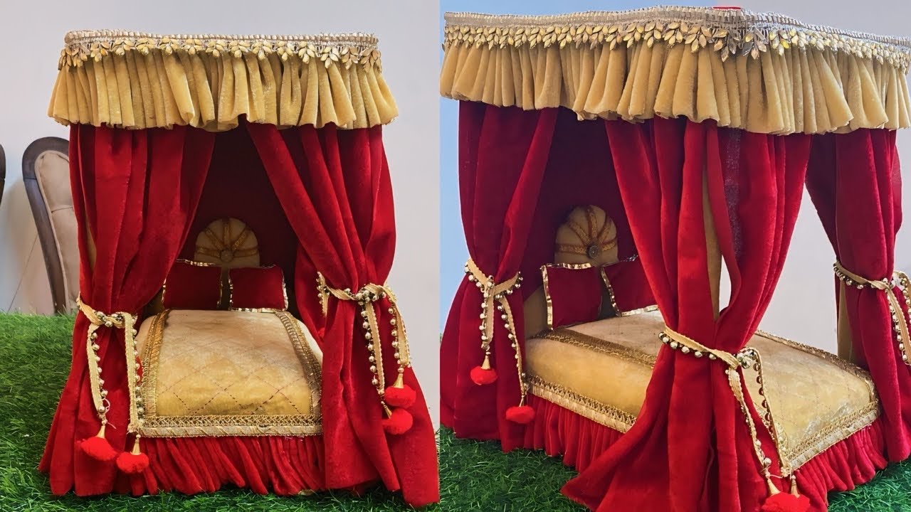 DIY laddu Gopal bed at home| laddu Gopal ji ka bed | Handmade bed for ...