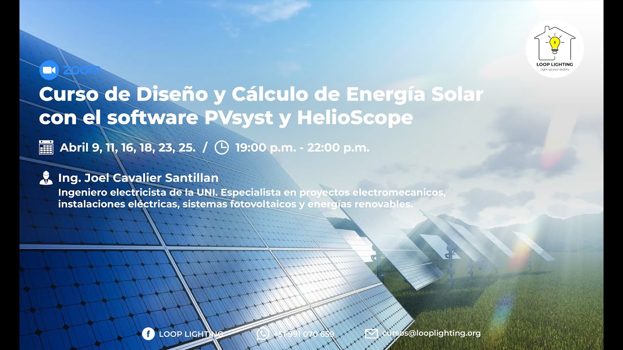 Curso de Diseño y Cálculo de Energía Solar con el software PVsyst y ...
