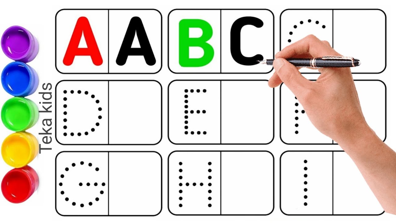 abcd abcd abcd, apple apple apple , a b c d e, b for ball, abc song ...