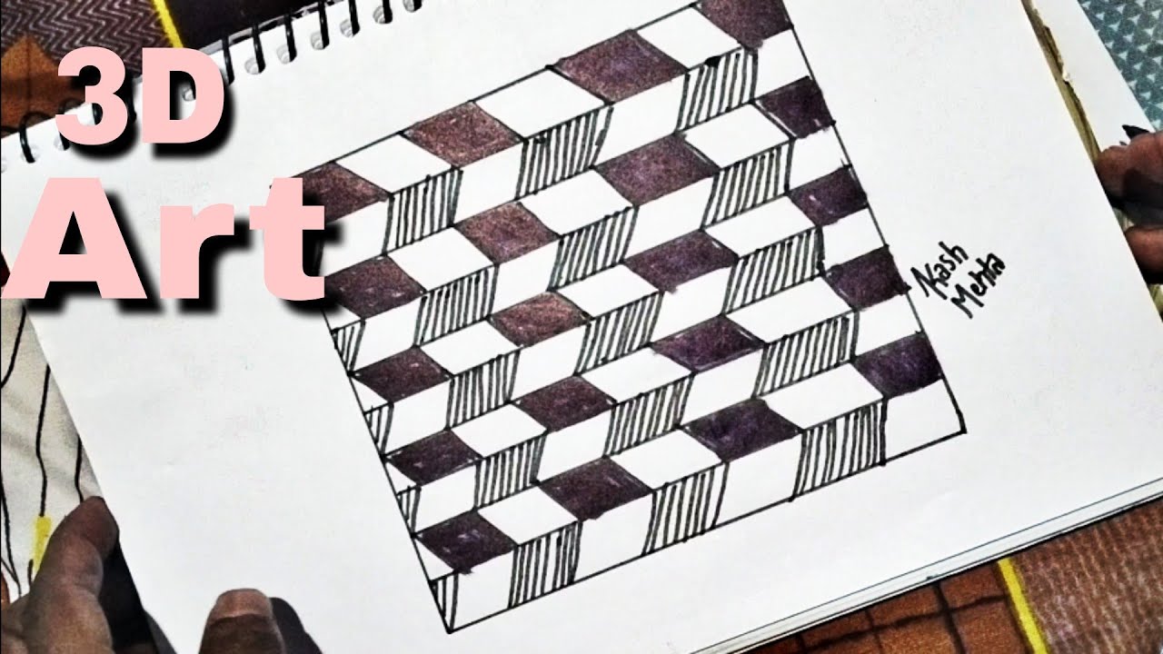 How to draw 3D drawing || Easy 3D illusion || 3D Drawing On Paper || # ...