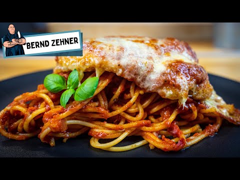 Parmesan Hähnchen auf Spaghetti | Chicken Parmesan | Rezept