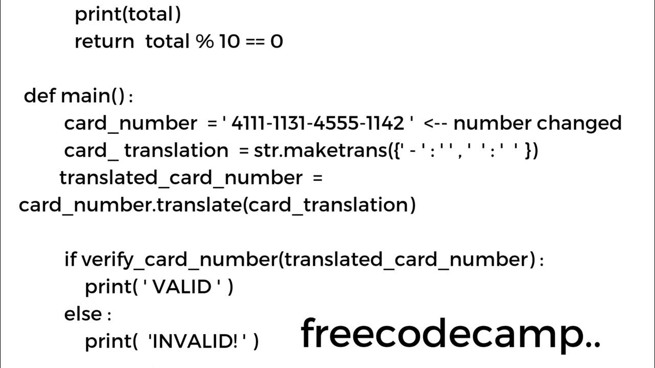 lmplementing the Luhn Algorithm |Python Beta Certification | Step 34 - YouTube