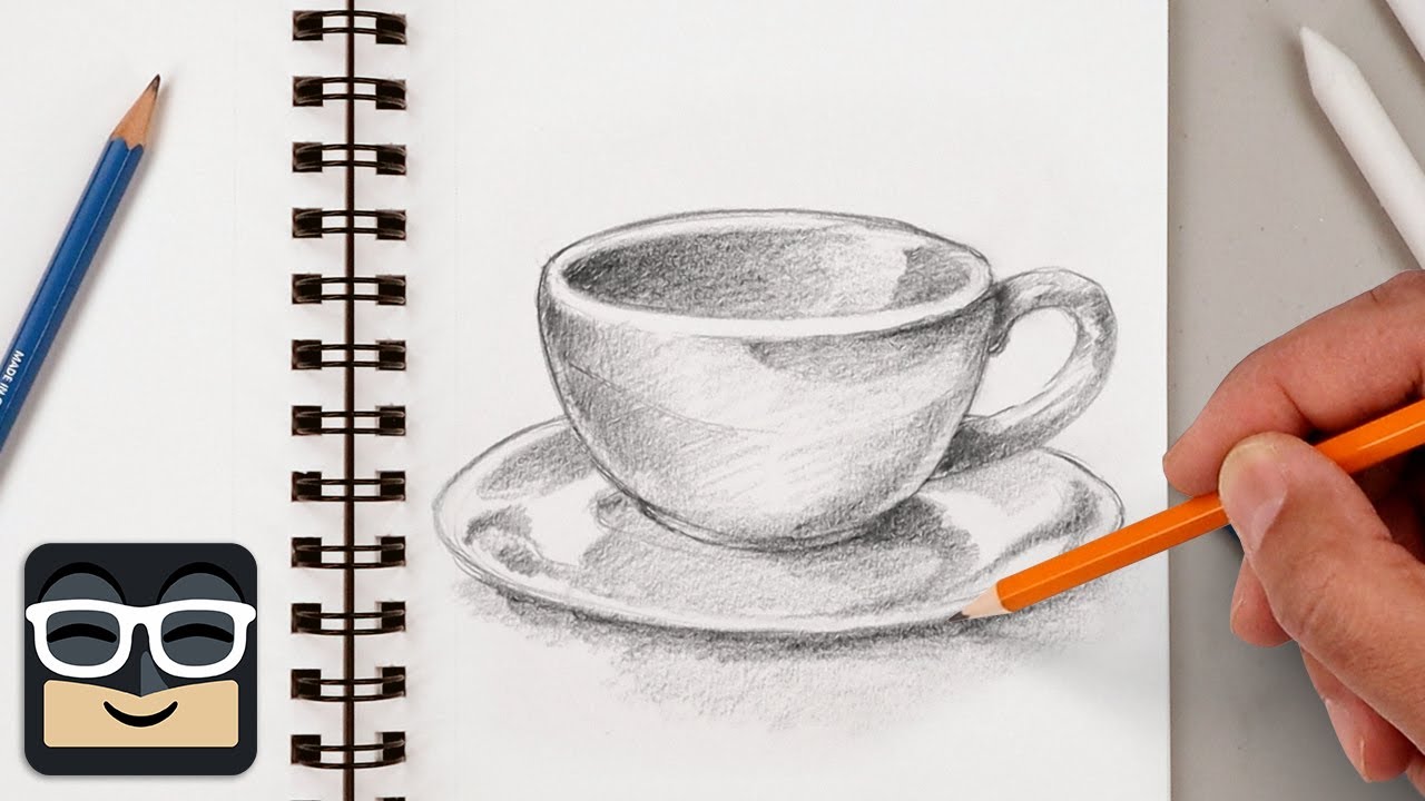 How to Draw a Realistic Cup | Step by Step Art Lesson for Beginners ...