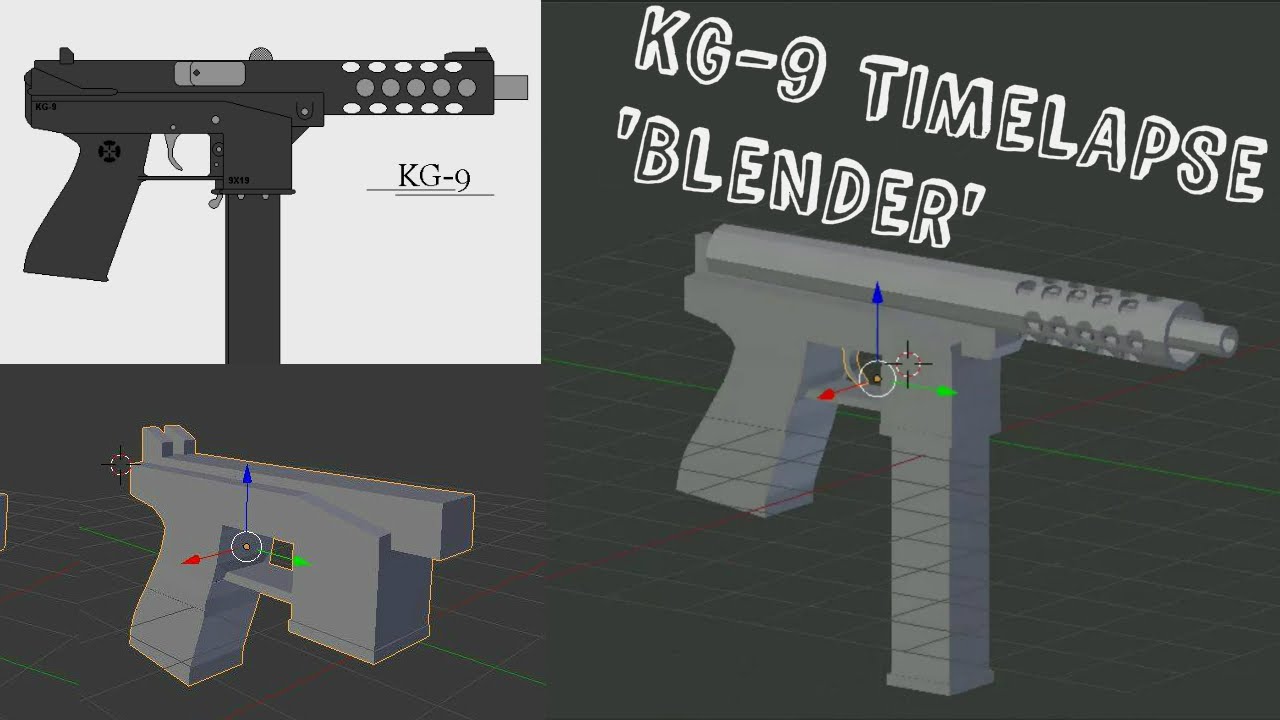 Creating a KG-9 machine gun in 'Blender' - YouTube