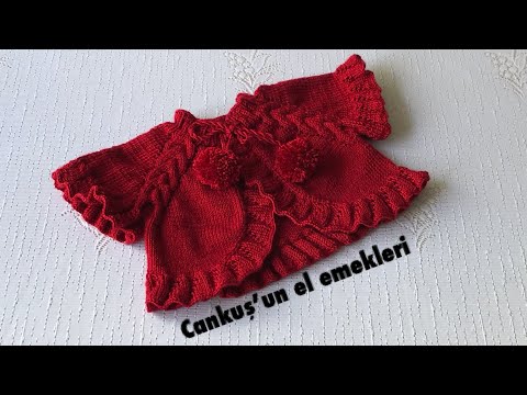 Fırfırlı kız bebek bolero yelek