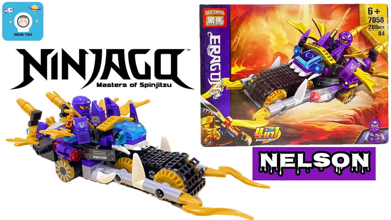 LEGO Ninjago with vehicle minifigure | NELSON | 4 in 1 - YouTube