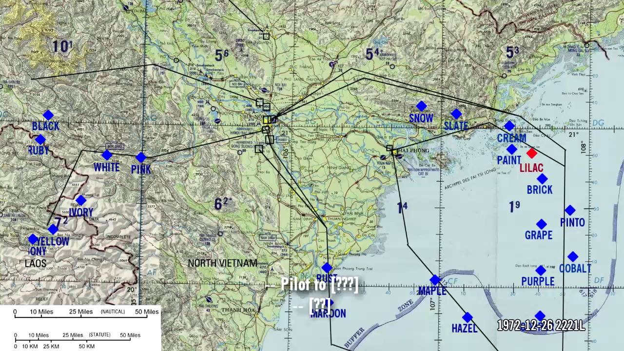 B-52 raid on Hanoi with combat livemap - 12/26/1972 - YouTube