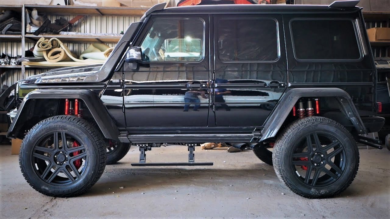 G wagon G63 4x4² SQUARED CONVERSION. Installation of carbon fiber wheel ...