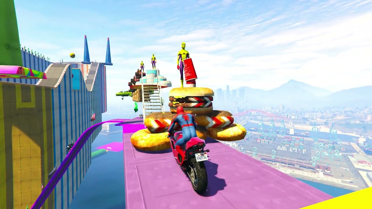 GTA V SPIDER MAN RACING CARS VS GTA 5 SUPERHERO CARS RACE CHALLENGE ...