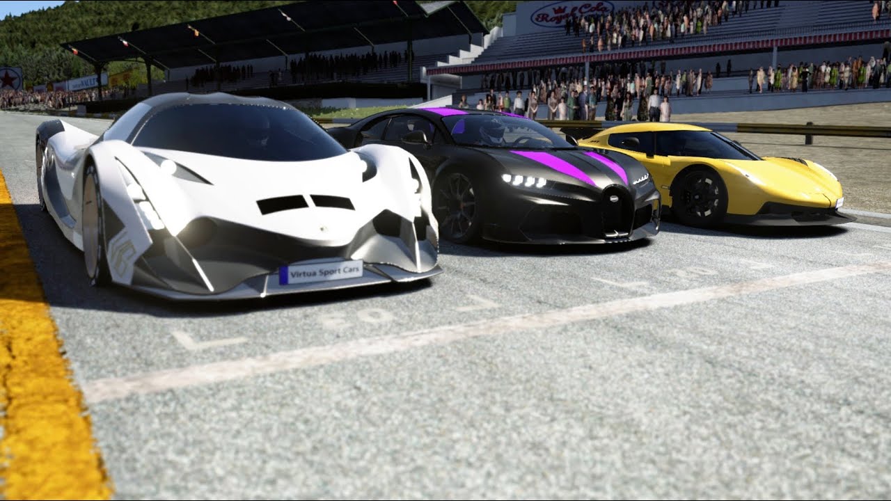 Devel Sixteen vs Bugatti Chiron SS 300+ vs Koenisegg Jesko Absolut at ...