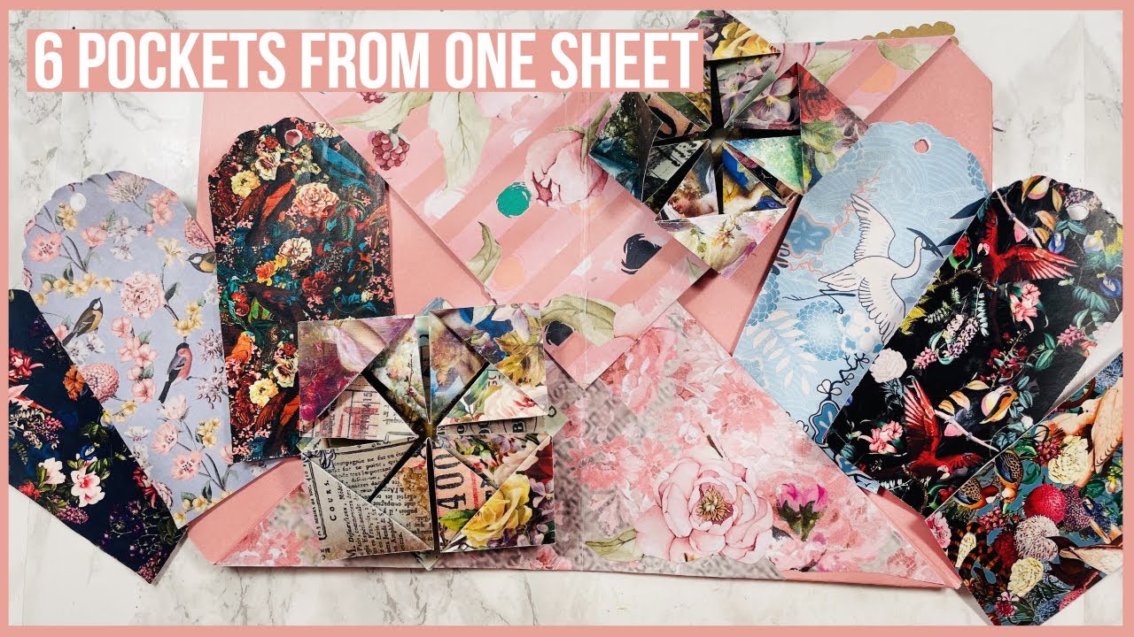 Fold 6 Pockets from ONE Sheet of Paper - DIY Ephemera for Junk Journals ...