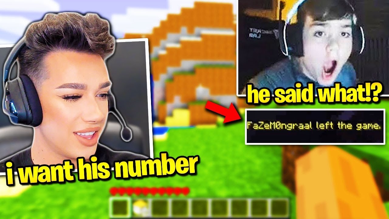 JAMES CHARLES *FLIRTS* w/ FaZe MONGRAAL on Minecraft! (CALLS HIM CUTE ...