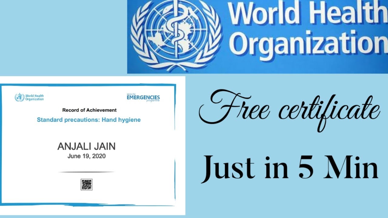 WHO Certificate FREE I Verified Certificate I Free Online Course I By ...