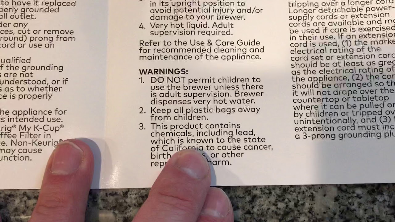 Keurig - Lead Poisoning Warning - YouTube