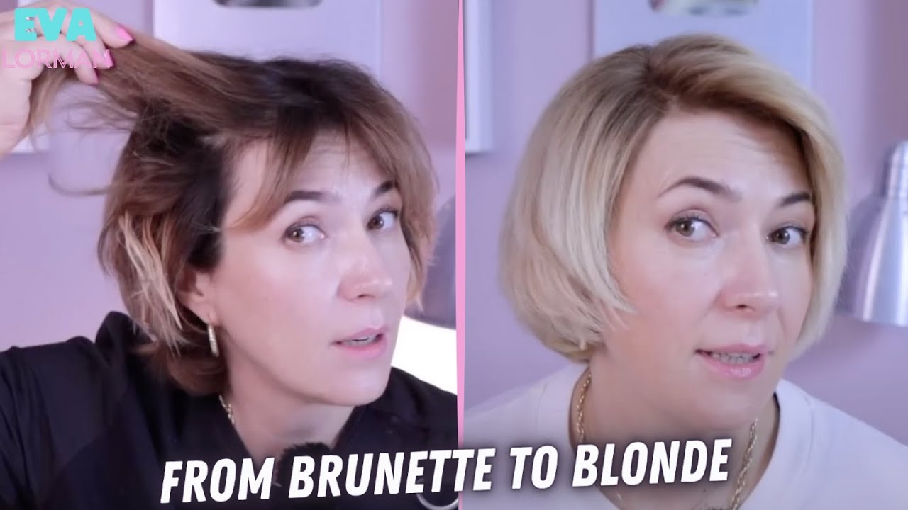 Bleaching My Own Hair At Home | From Brunette to Blonde Tutorial 2023 by Eva Lorman - YouTube